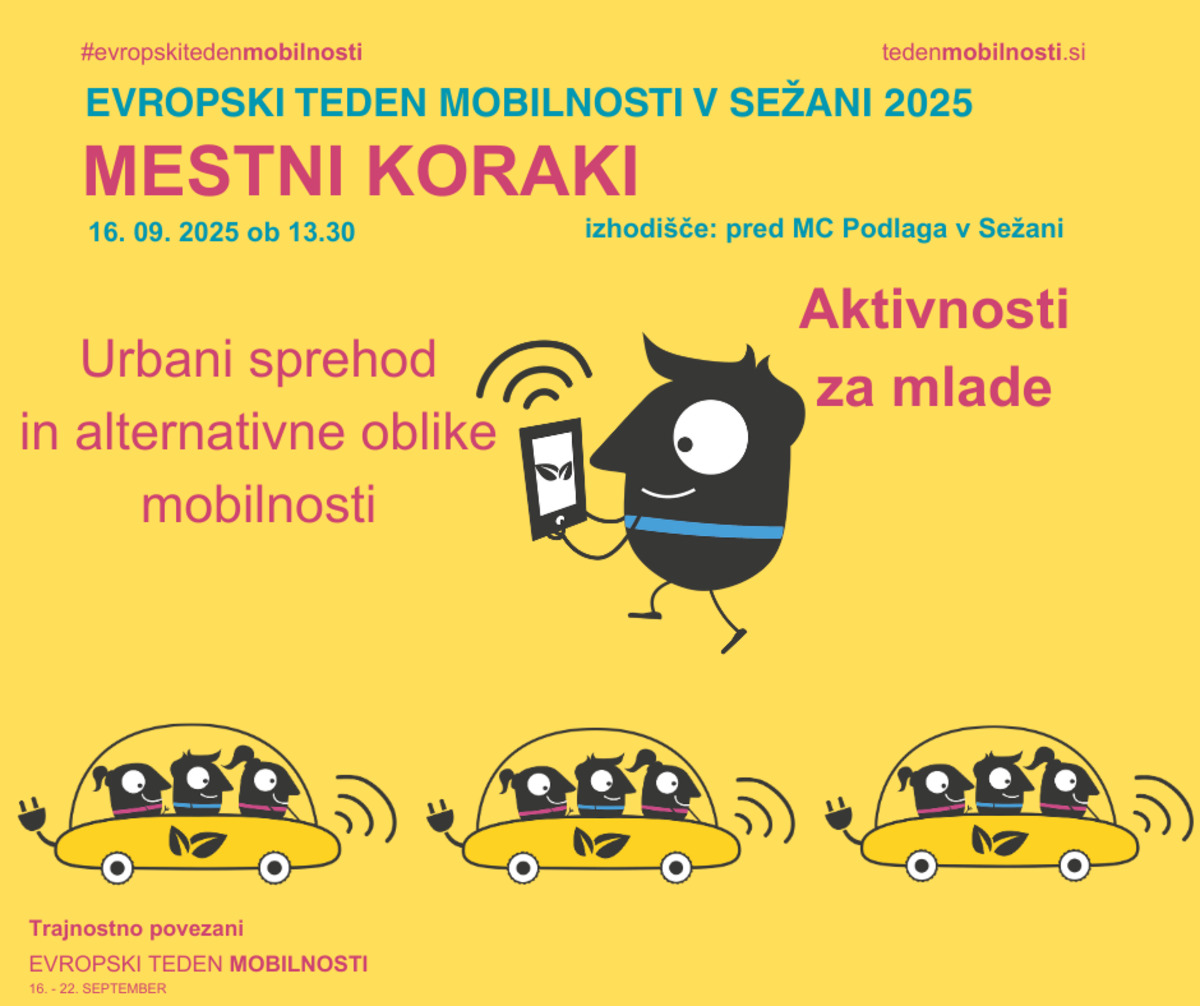 EVROPSKI TEDEN MOBILNOSTI 2025: Aktivnosti za mlade – Mestni koraki - sezana.si