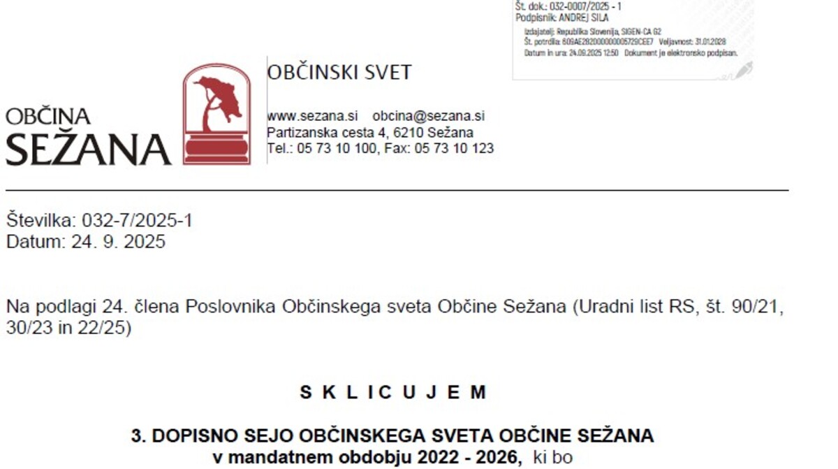 3. dopisna seja občinskega sveta v mandatnem obdobju 2022 - 2026 ...